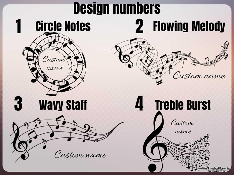 Personalised Music Lover Mug Custom Music Notes -mug Custom Music Lover ...