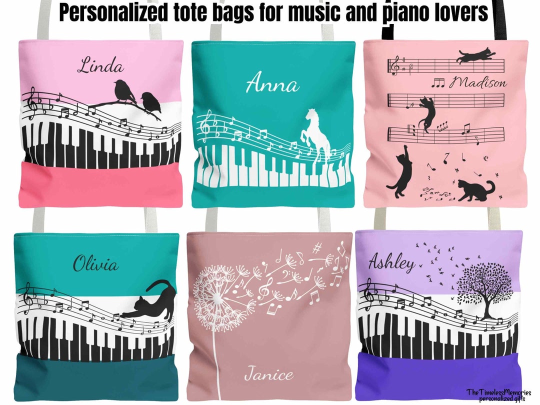 Custom Tote Bag for Music Lovers Gift for Piano Player Music Gift ...
