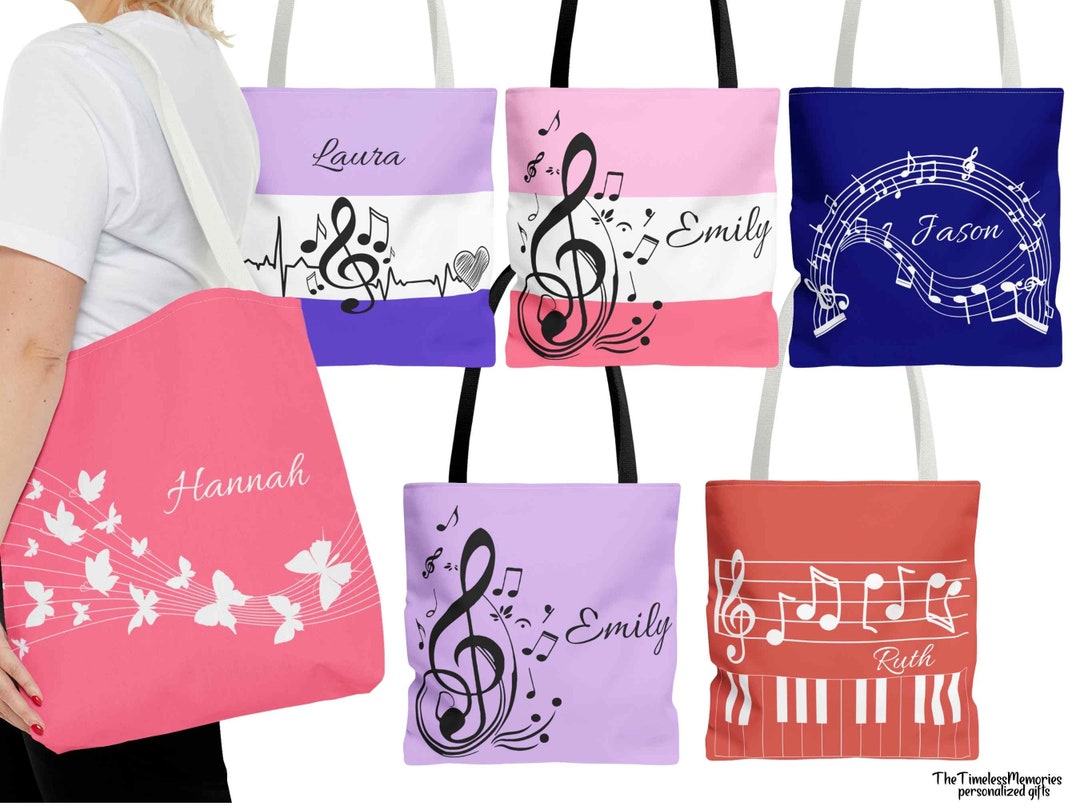 Custom Music Tote Bag Gift for Musicians Music Student Bags Music Bag ...