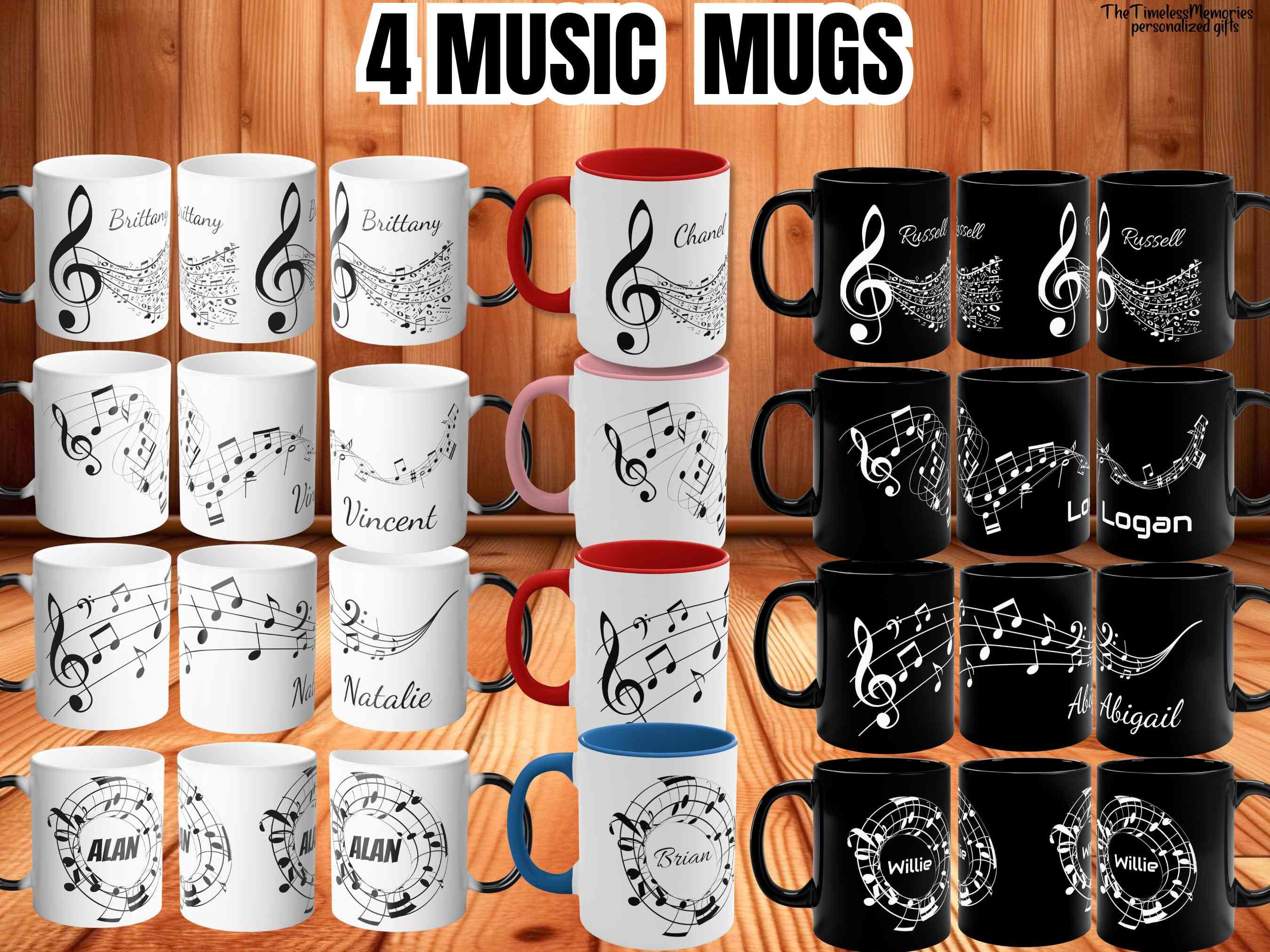 Personalised Music Lover Mug Custom Music Notes mug Custom Music Lover ...