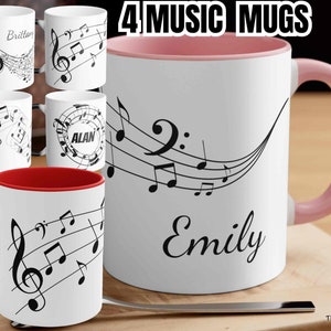 Personalised Music Lover Mug Custom Music Notes -mug Custom Music Lover ...