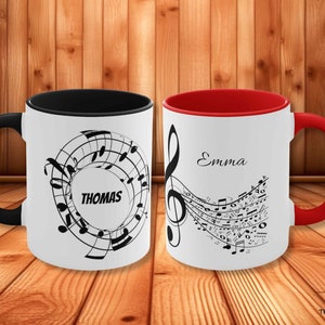 Personalised Music Lover Mug Custom Music Notes -mug Custom Music Lover ...
