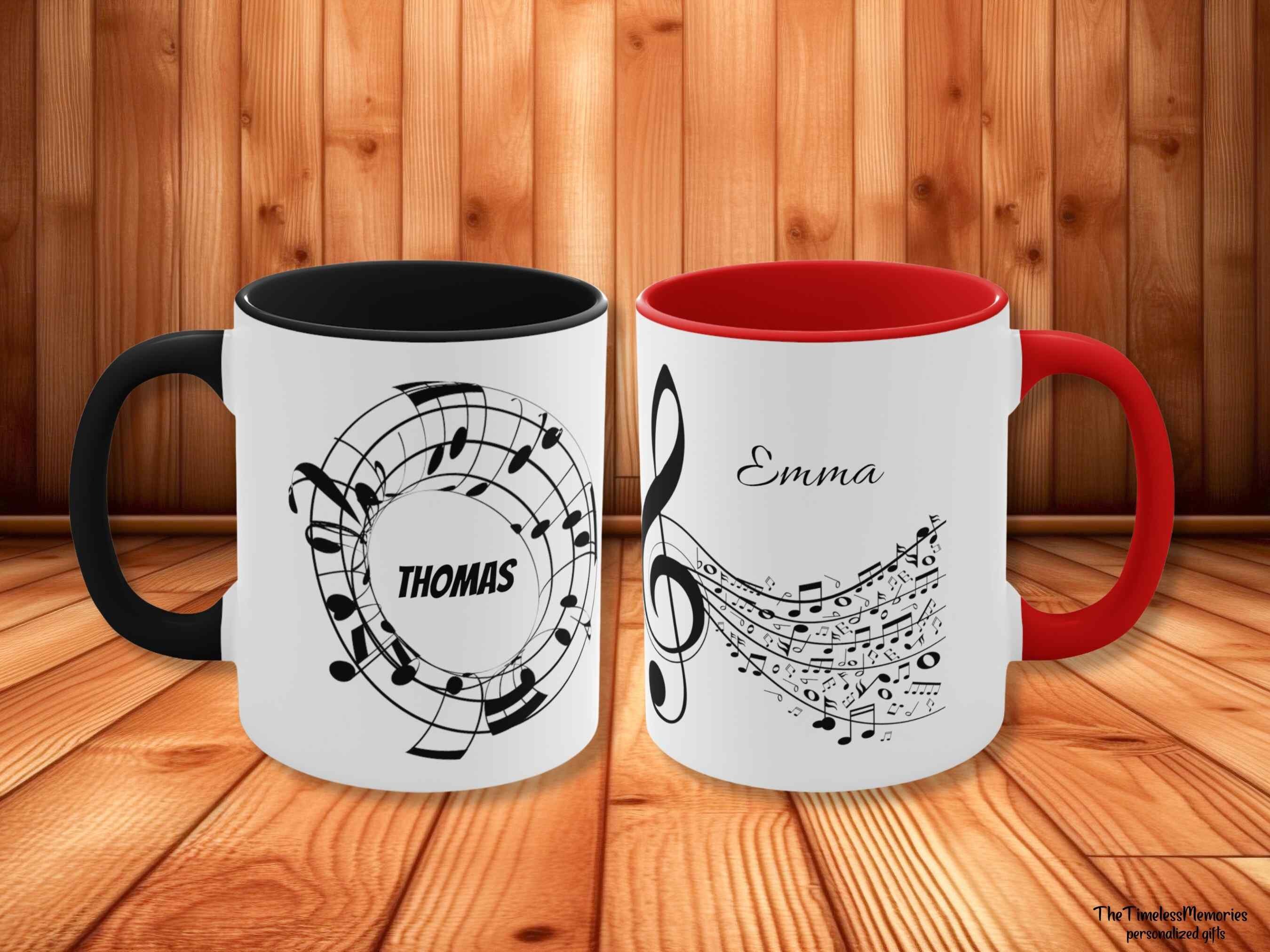 Personalised Music Lover Mug Custom Music Notes mug Custom Music Lover ...