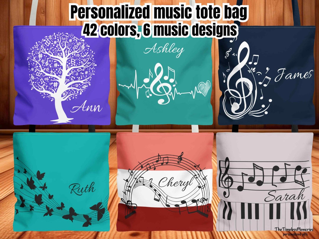 Personalized Music Tote Bag for Musicians Gift for Orchestra and Choir ...