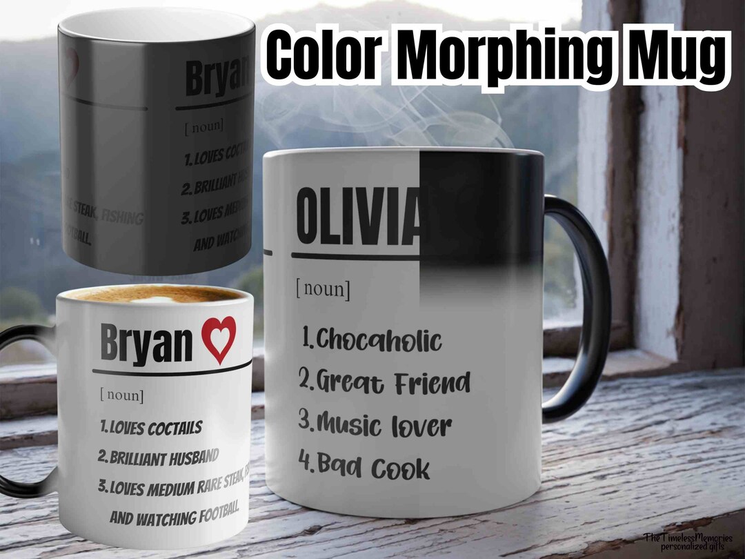 Custom Name Definition Mug 8 Mug Types Color Changing Coffee Mug Gift ...