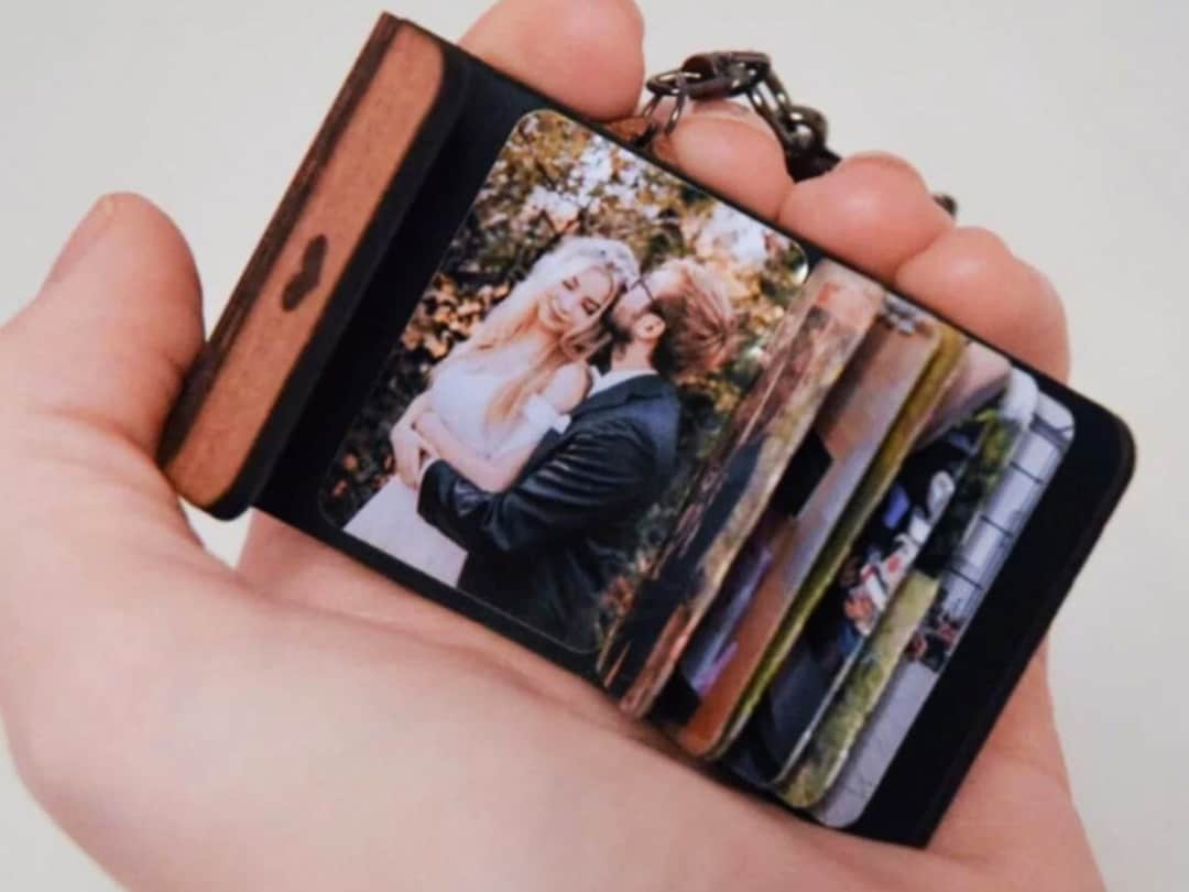 Mini Photo Album Keychain With up to 36 Photos Memory Collection Album ...
