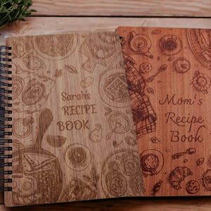 Personalized Wood Spiral Recipe Notebook Book Blank/lined Gift for Mom ...