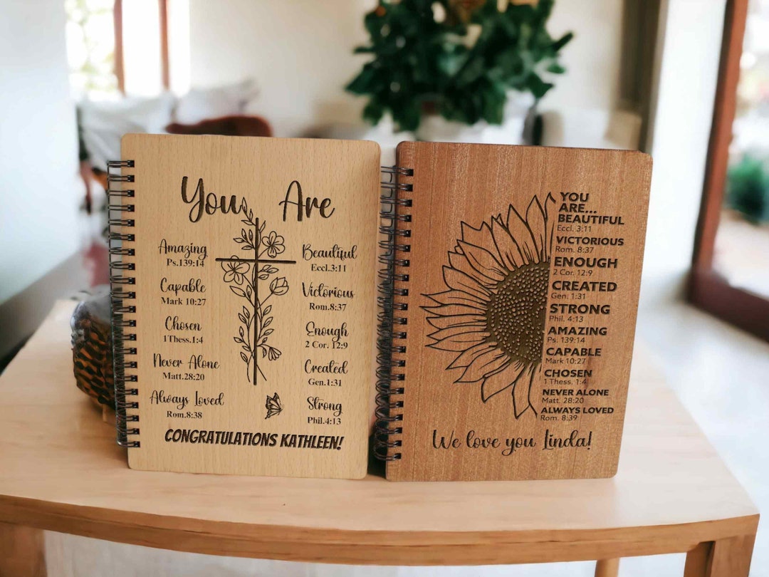 Personalized Christian Wood Notebook: Engraved Religious Gift - Etsy