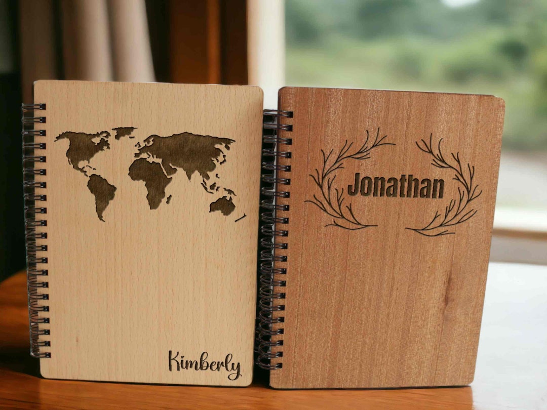 Customized Wood Diary With Name Personalized Wood Journal Handmade ...