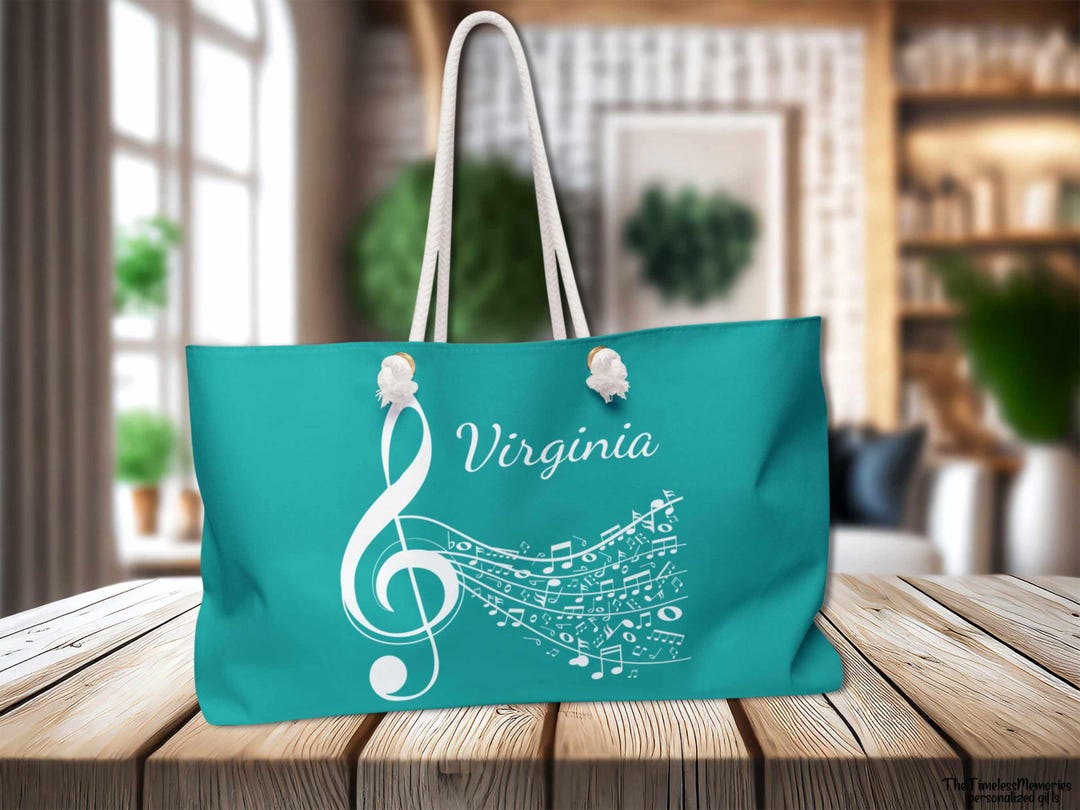 Custom Musician Beach Tote Bag With Name Music Gift Bag Custom Music ...