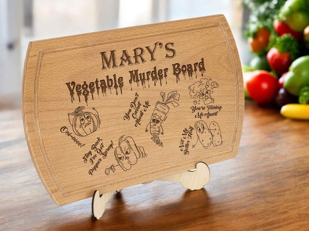 Personalized Vegetable Murder Cutting Board – Custom Name & Funny ...