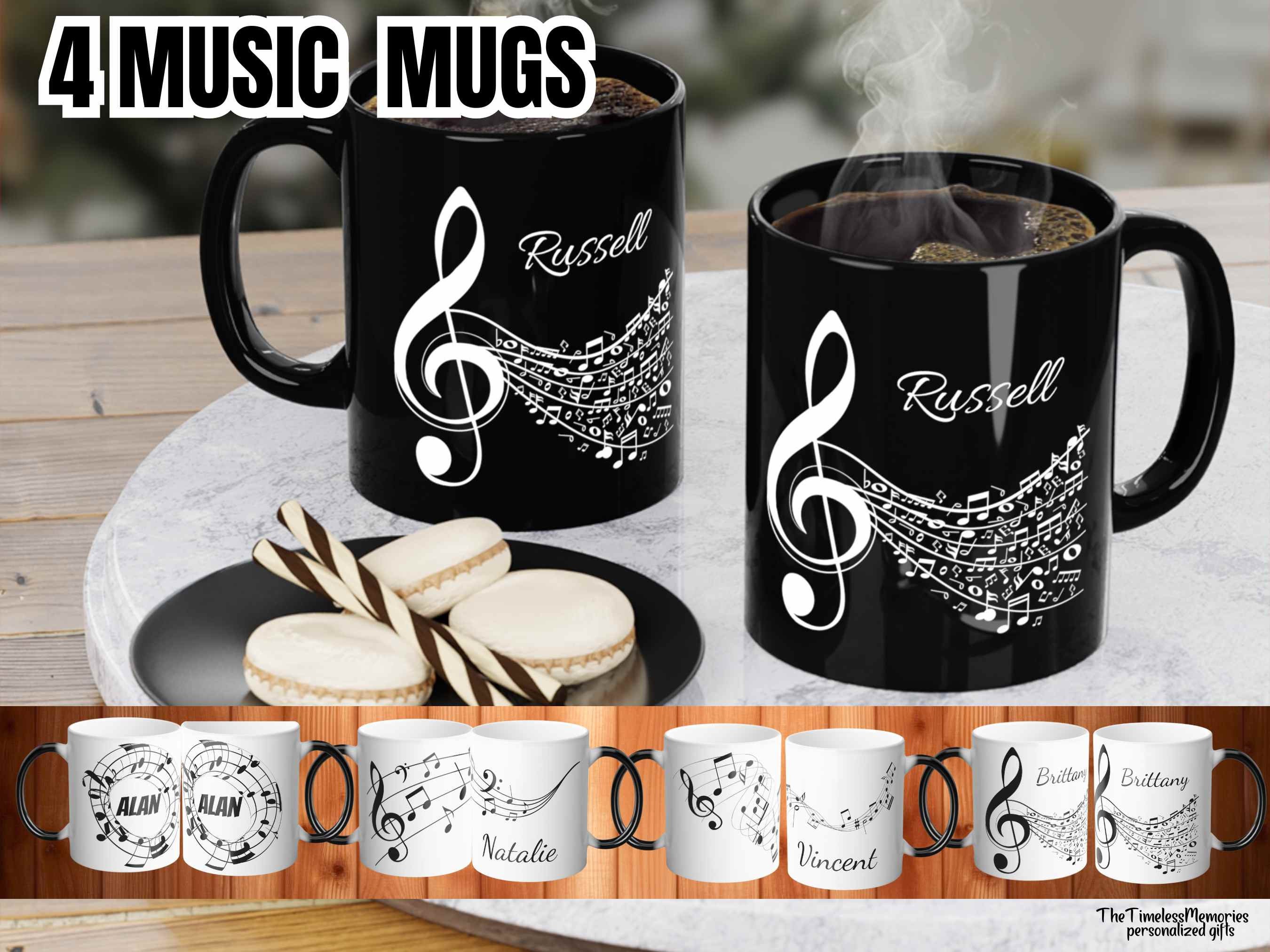 Personalised Music Lover Mug Custom Music Notes mug Custom Music Lover ...