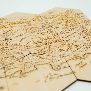 Personalized the Wheel of Time Map Coaster Set Fantasy Wood Engraved ...