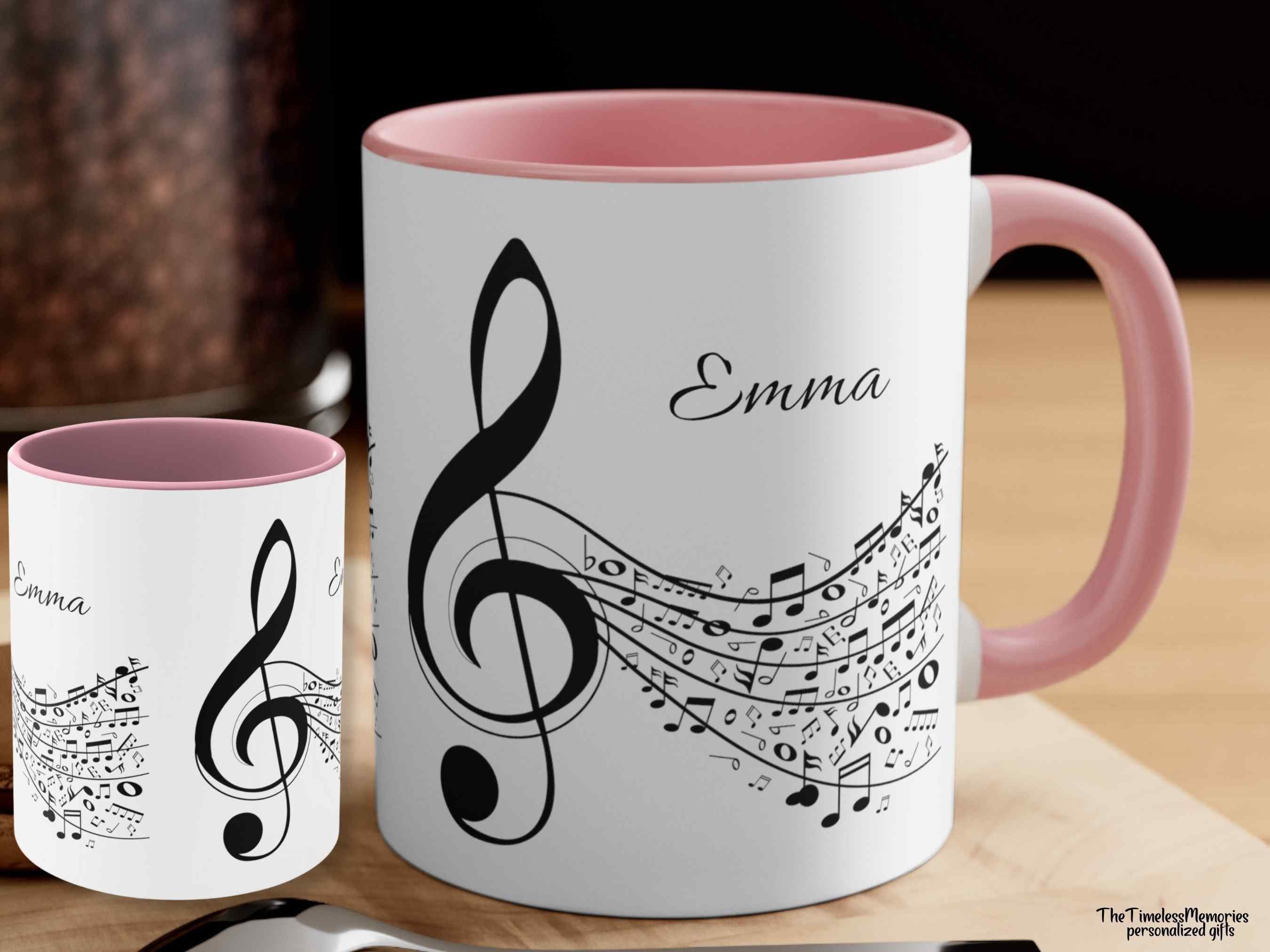 Personalised Music Lover Mug Custom Music Notes -mug Custom Music Lover ...