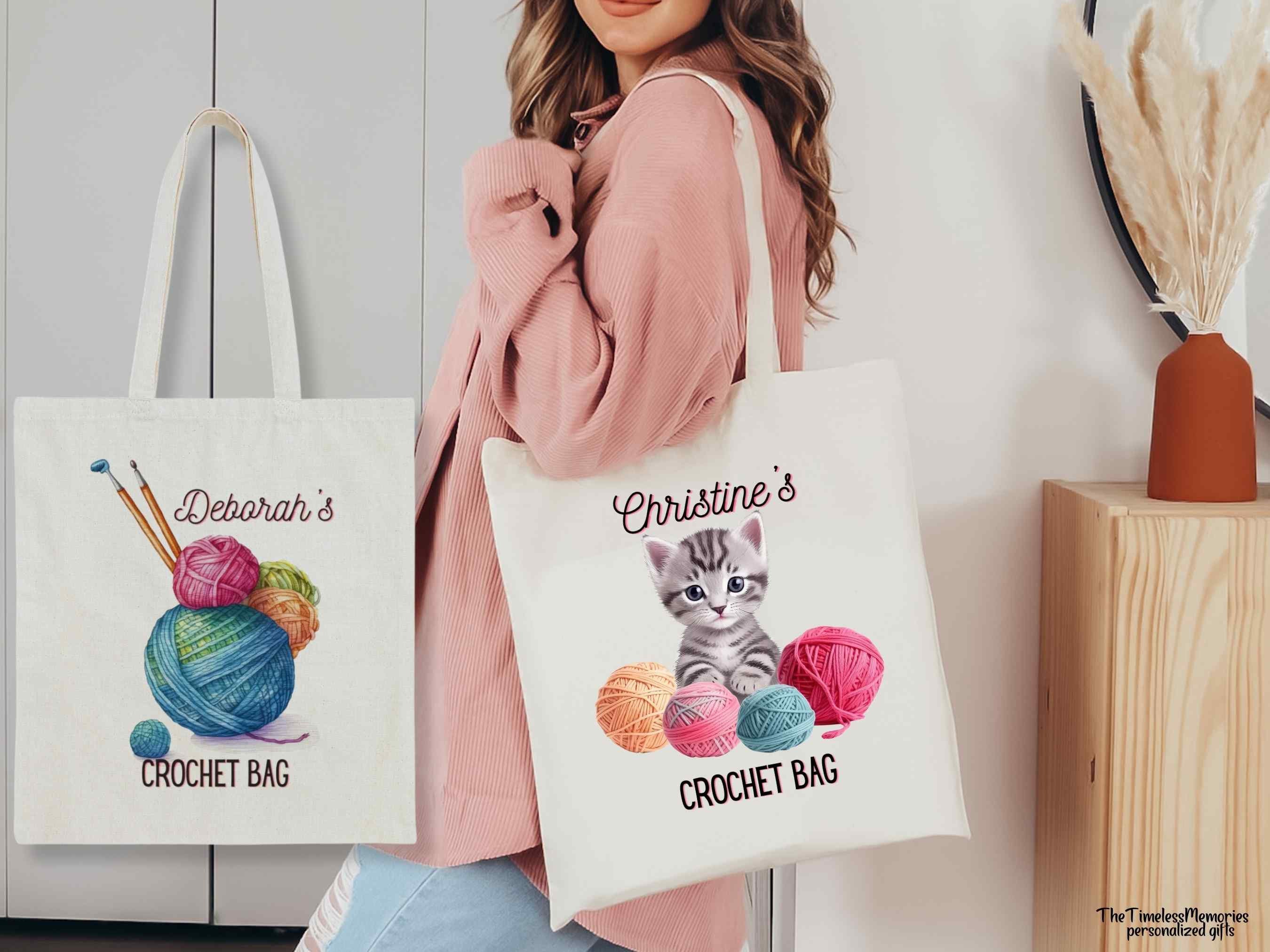 Personalized Crochet Tote Bag: Custom Cotton Craft Gift - Etsy