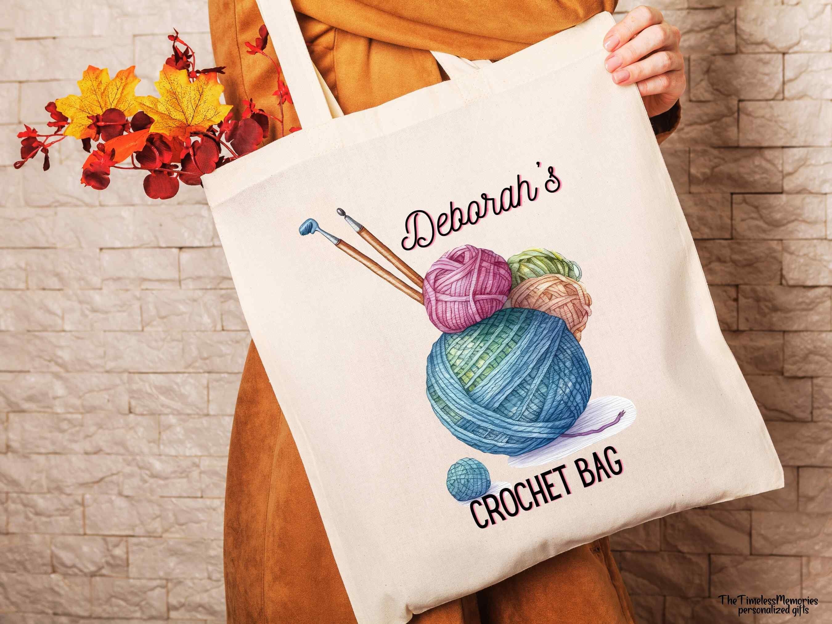 Personalized Crochet Tote Bag: Custom Cotton Craft Gift - Etsy