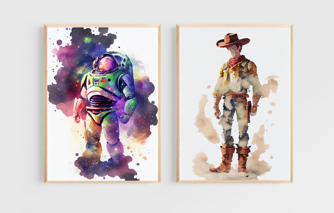 Toy Story Poster Set, Woody and Buzz Lightyear, Watercolor, Digital ...