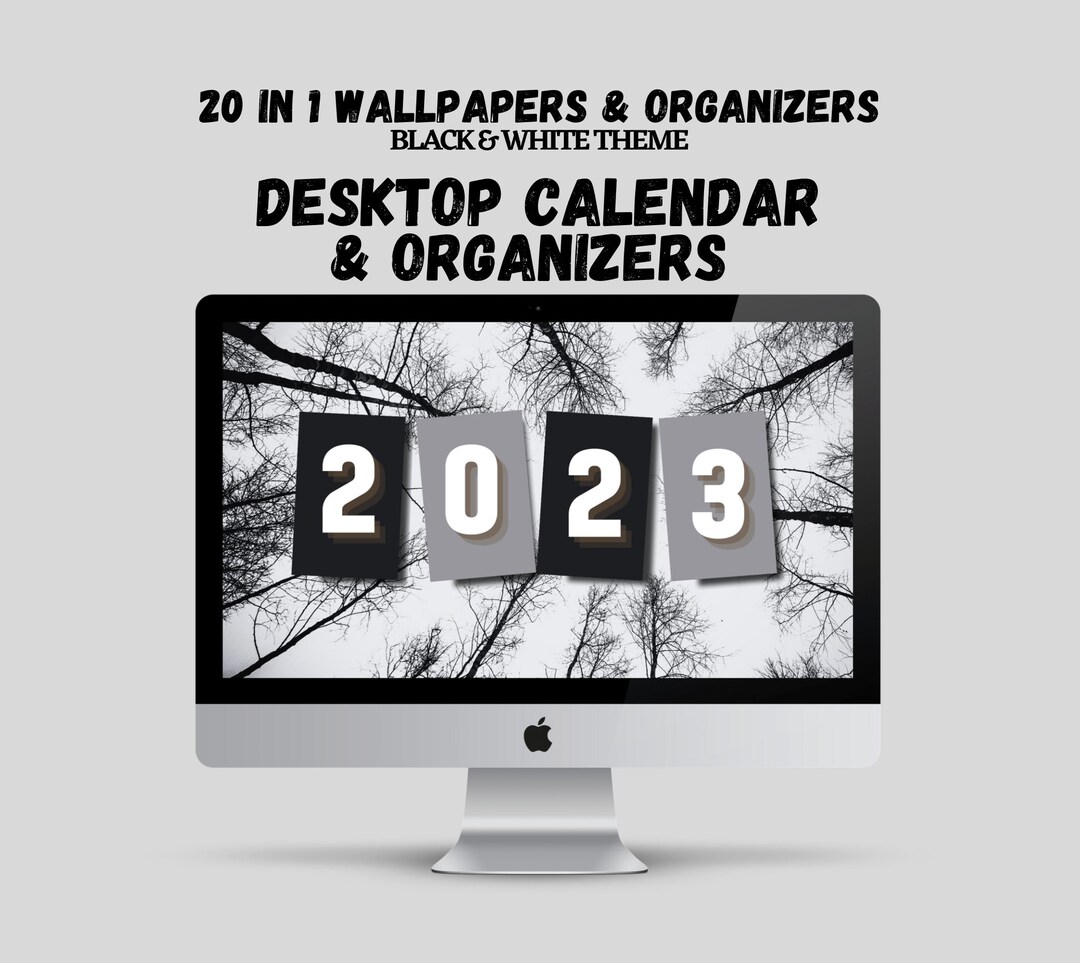 2023 Desktop Wallpaper With Calendar, Desktop Organizer, Digital ...