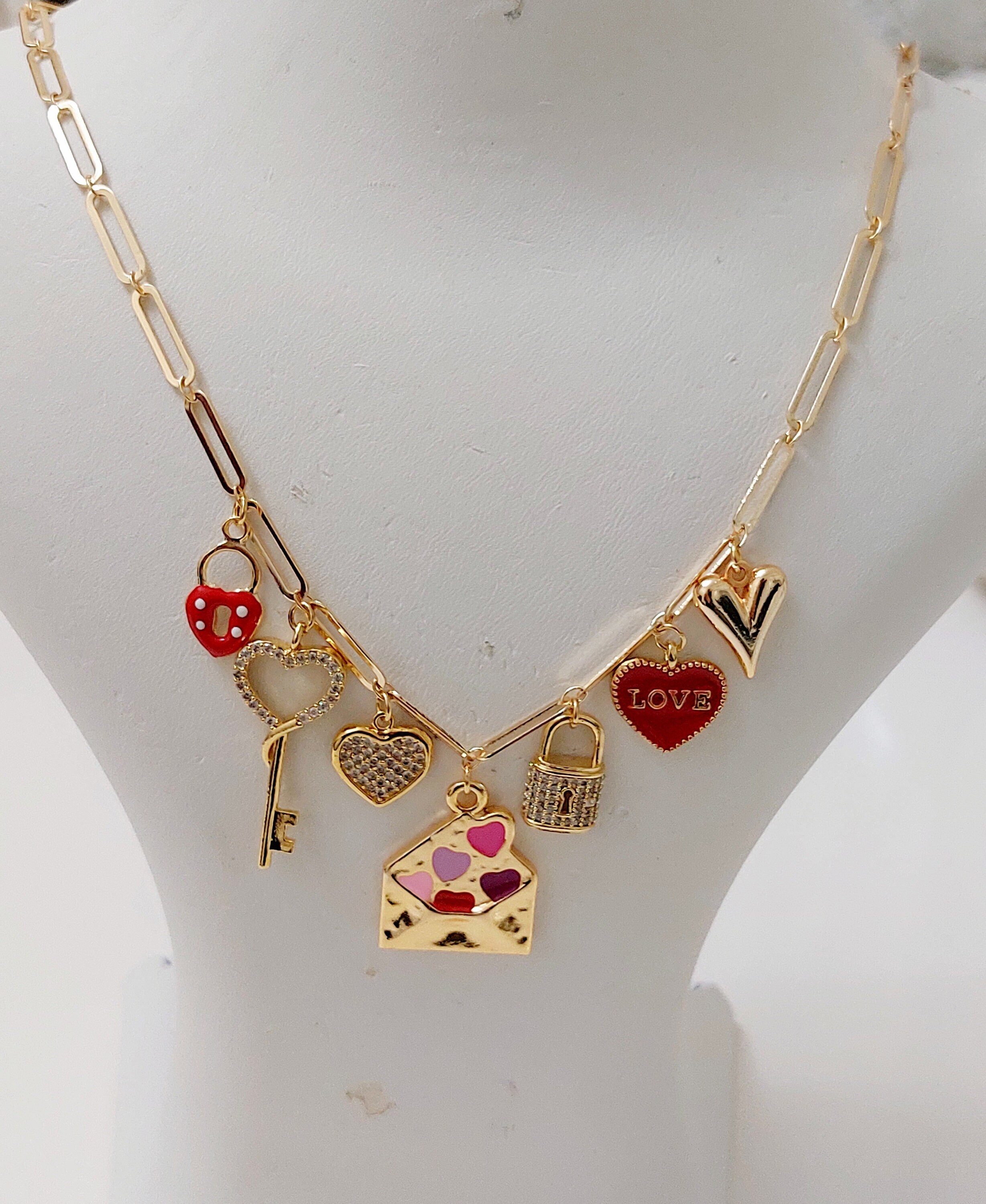 Design Your Own Neclace, Custom Charm Necklace Gift Chunky Charm ...