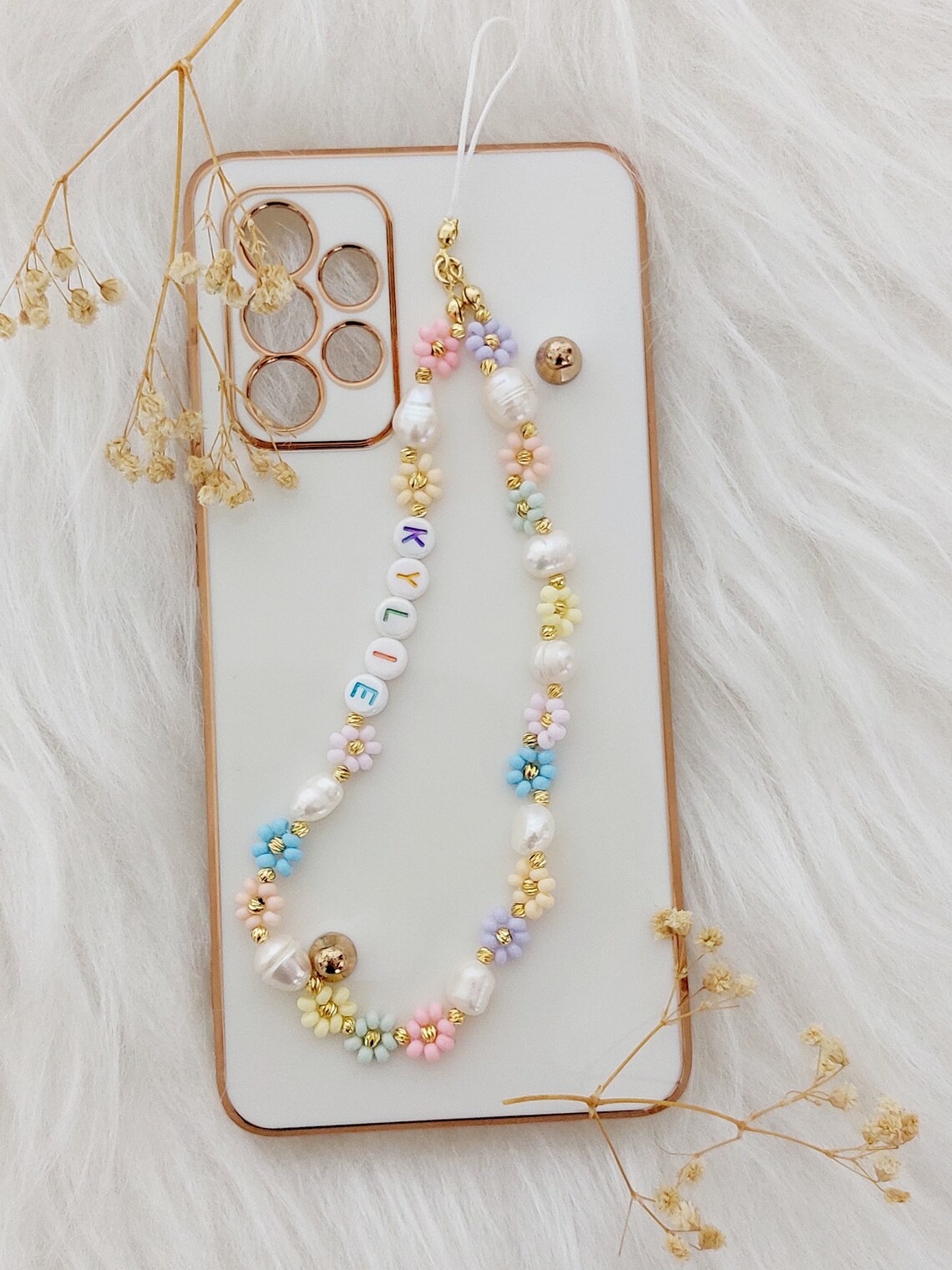 Pearl Phone Strap Daisy Phone Strap Pearl Flower Phone - Etsy