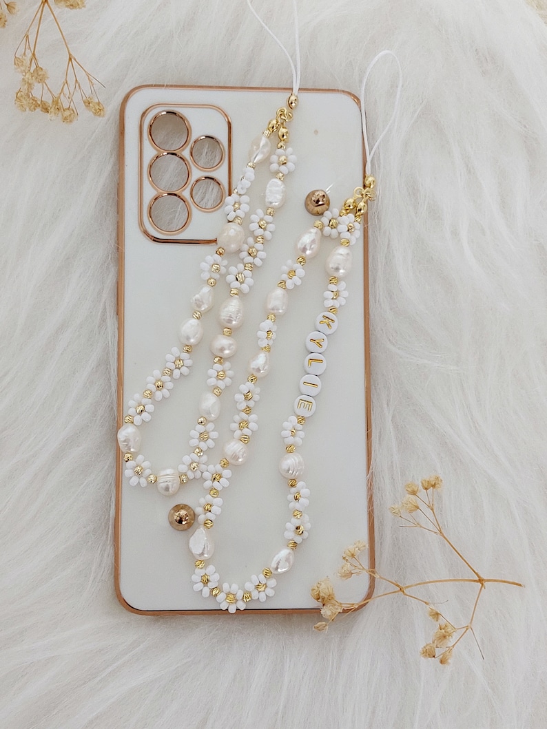 Pearl Phone Strap Daisy Phone Strap Pearl Flower Phone - Etsy