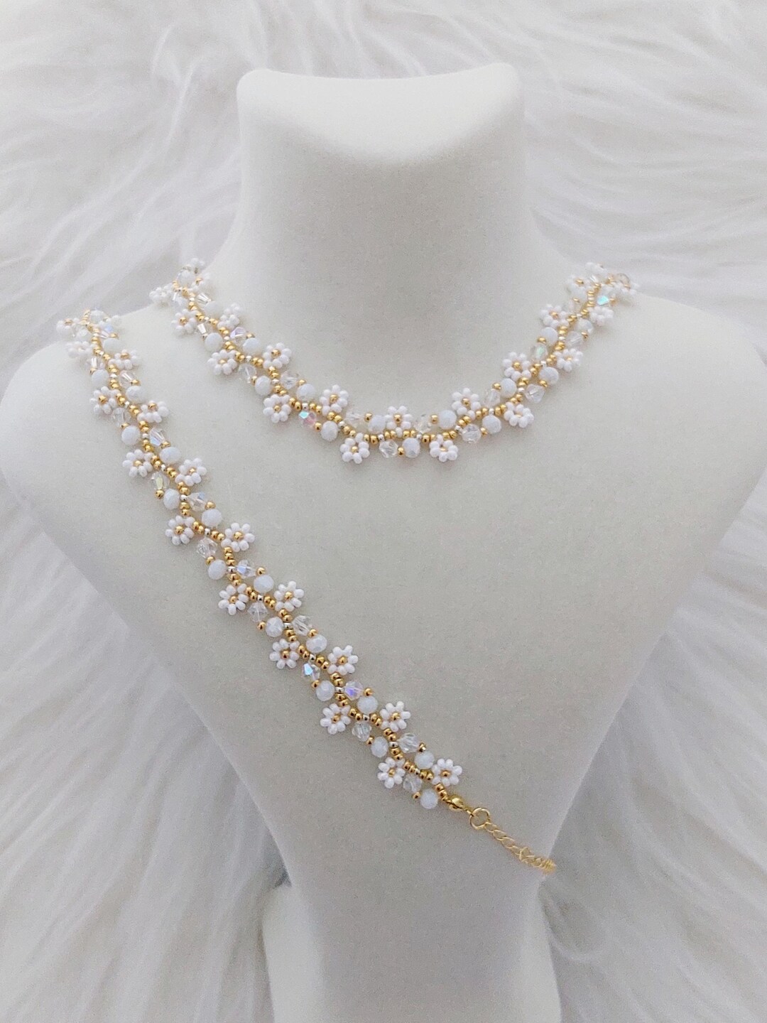 Handmade Daisy Chain Jewelry Set, Daisy Bracelet, Daisy Neclace ...