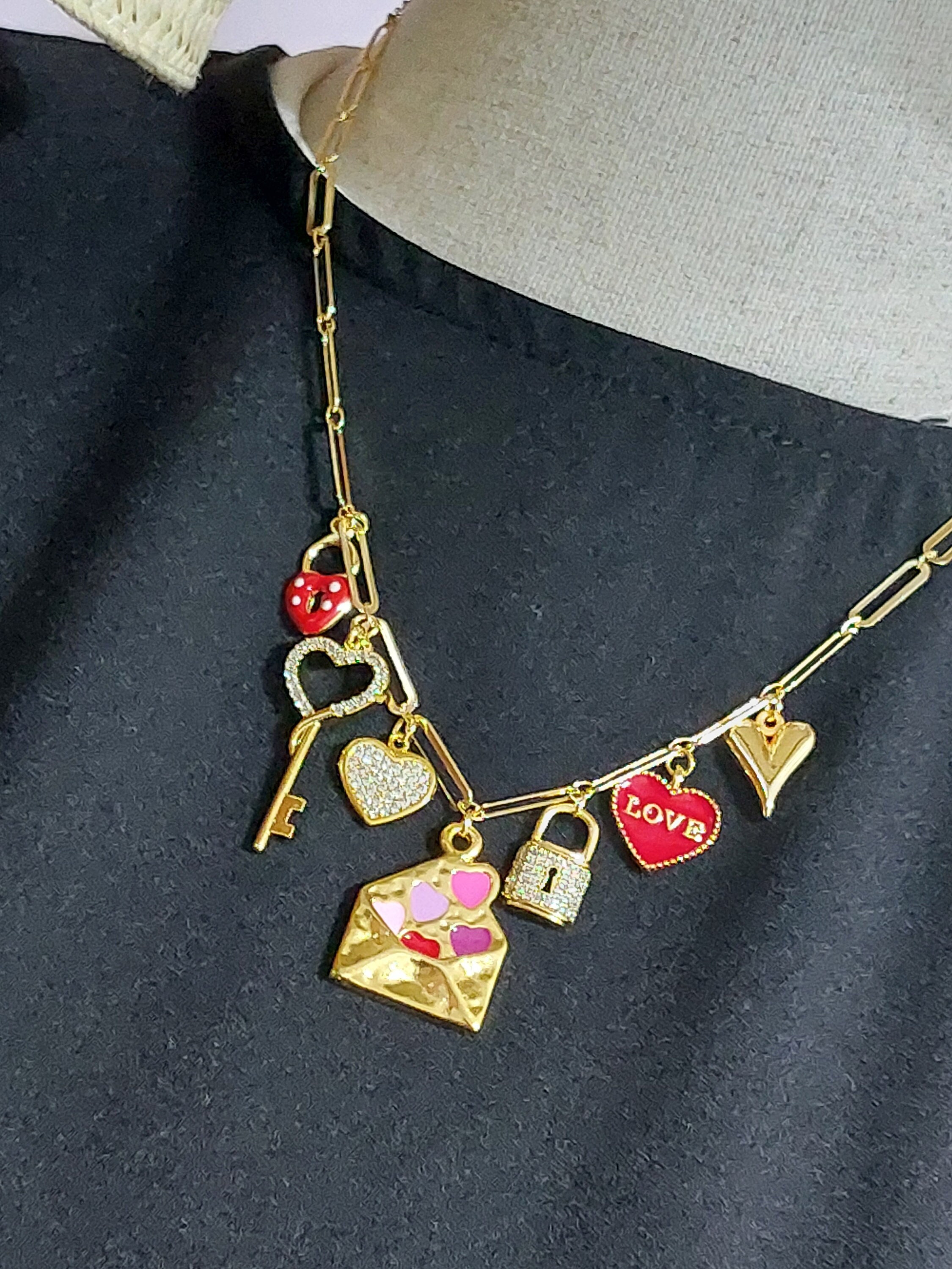 Design Your Own Neclace, Custom Charm Necklace Gift Chunky Charm ...