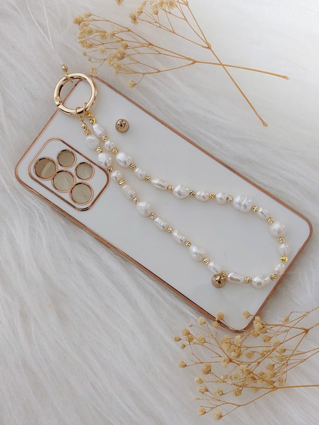 Freshwater Pearl Phone Strap: Elegant Phone Charm Jewelry, - Etsy