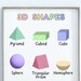 Cute Colourful Printable 3D Shapes Poster Maths Art Classroom Wall Art ...