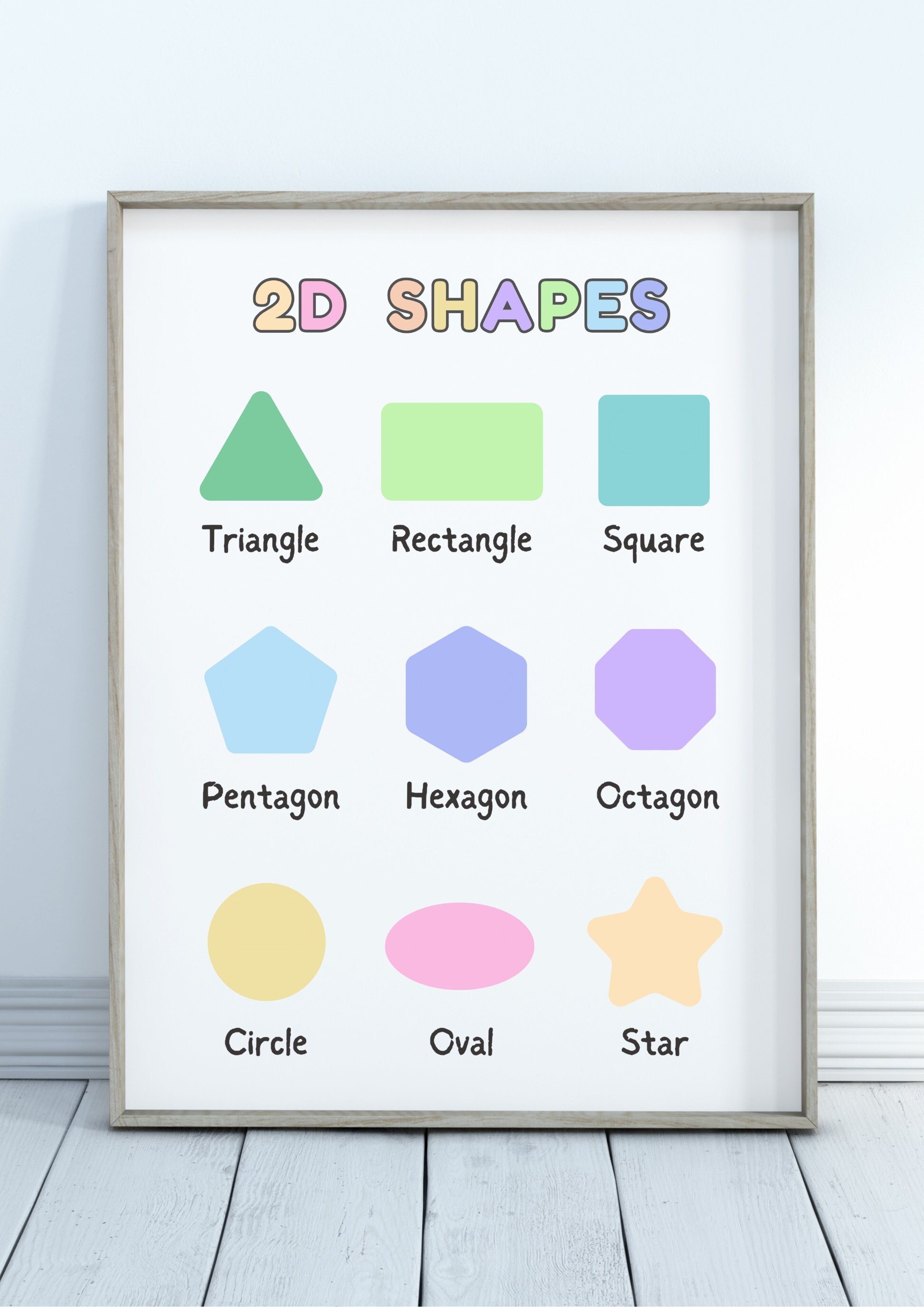 Cute Colourful Printable 2D Shapes Poster | Maths Art | Classroom Wall ...