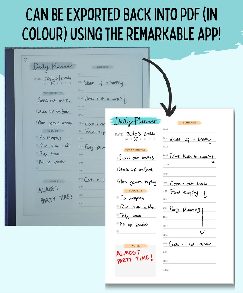 Minimalistic Remarkable 2 Digital Daily Planner ENHANCE PRODUCTIVITY ...