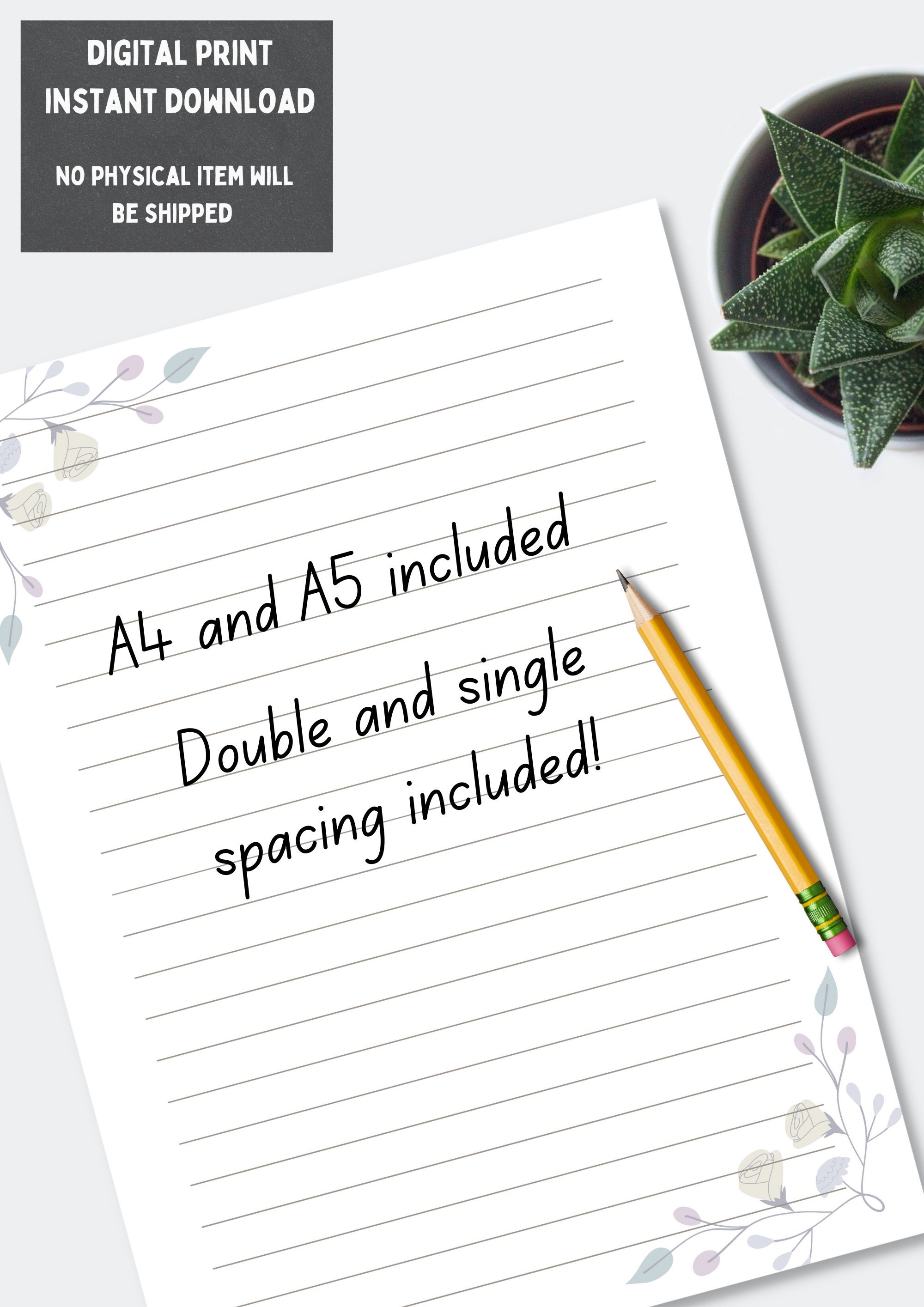 Vine Writing Paper Digital Download Instantly Downloaded A4 and A5 ...