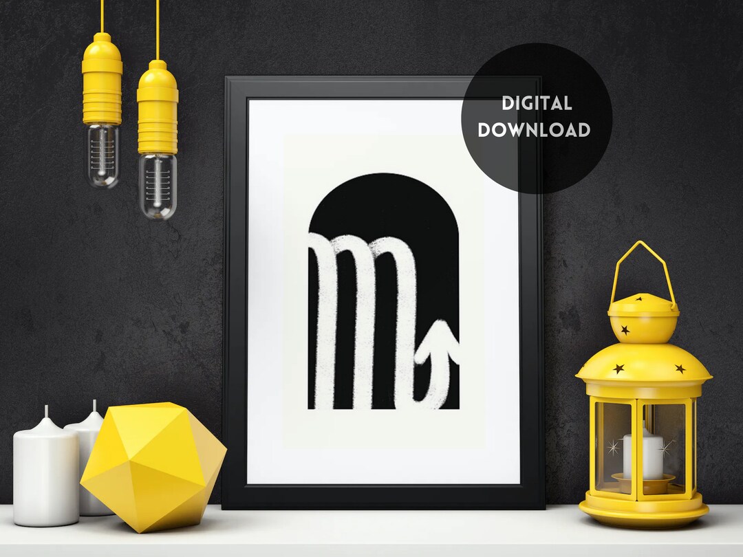 Scorpio Boho Minimalist Zodiac Wall Art Printable Astrology Home Decor ...