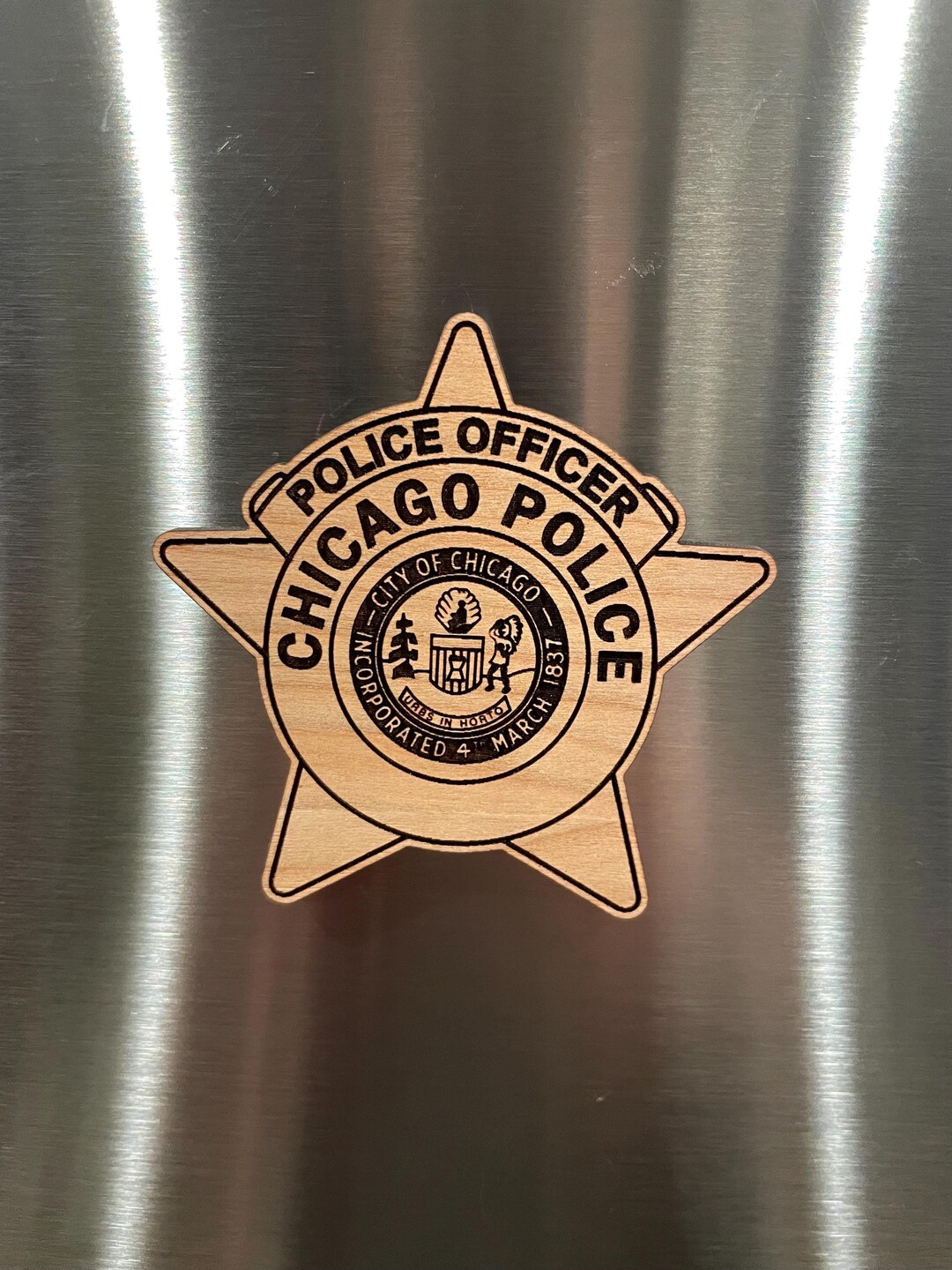 Personalized Chicago Police Star Magnet - Etsy