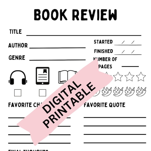 Book Review Stamp - Etsy