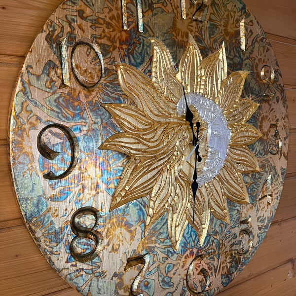 Gold Sun Clock - Etsy