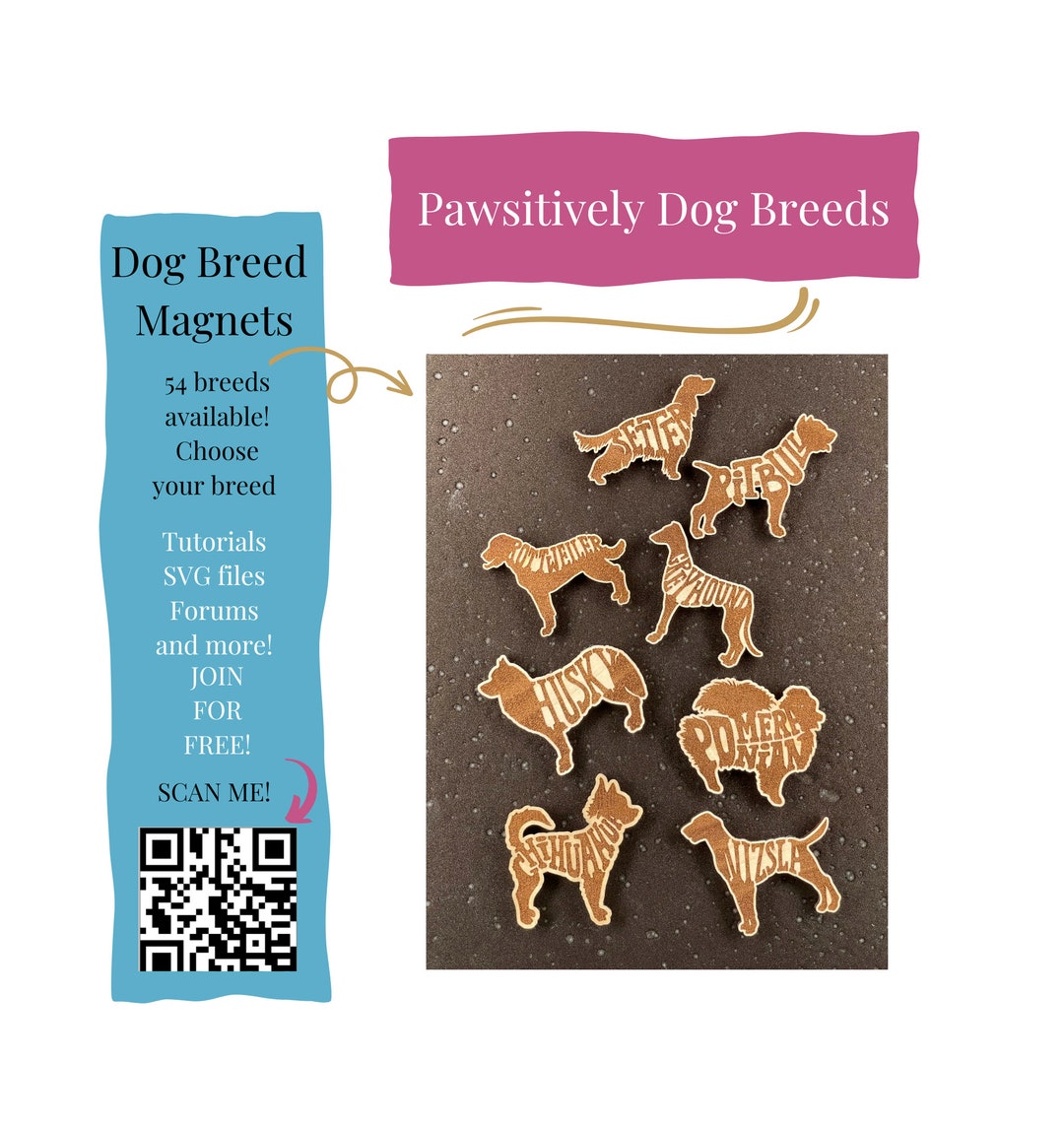 Dog Breed Magnets 54 Breeds Dog Magnets Gift - Etsy