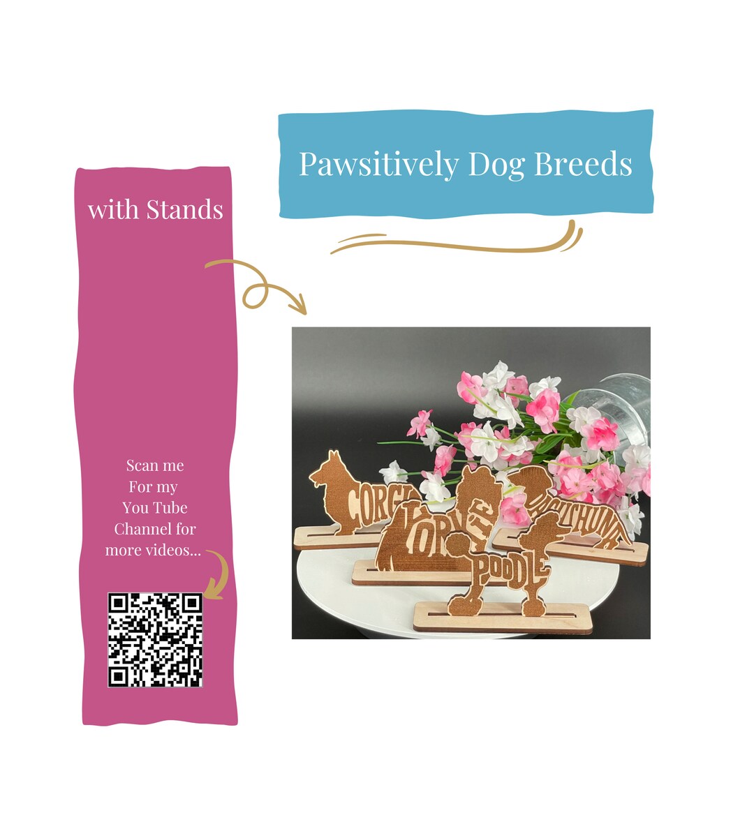 Maple Wood Dog With Stand 54 Breeds Afghan to Yorkie - Etsy