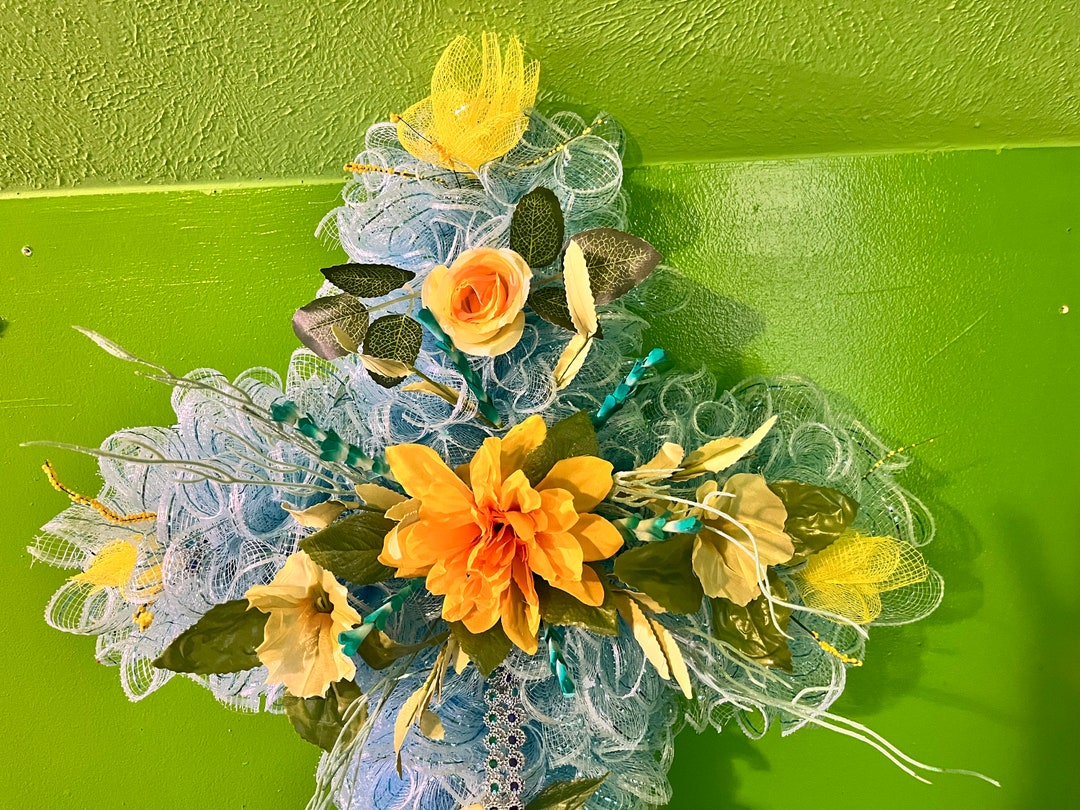 Baby Blue and Yellow Cross - Etsy