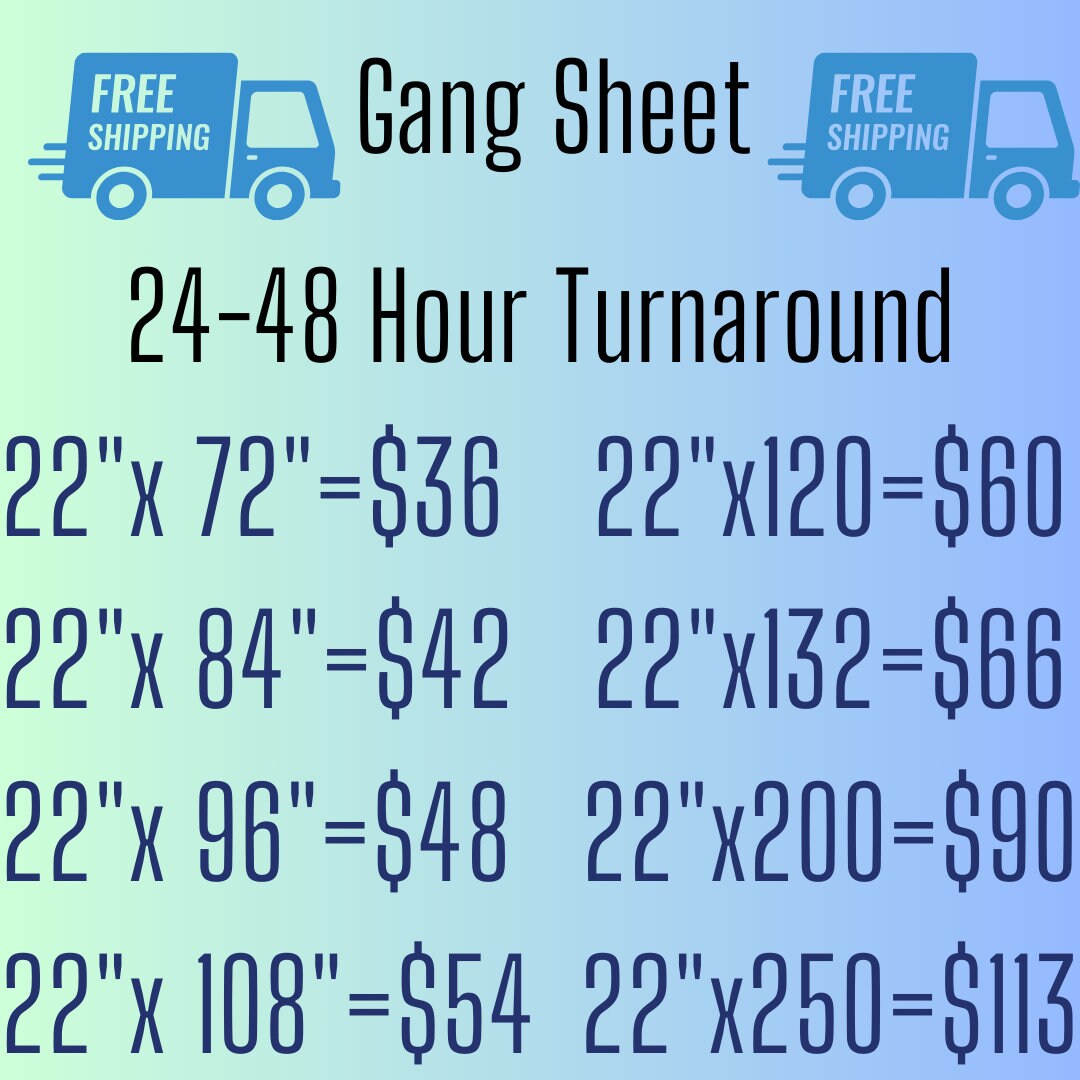 Gang Sheet DTF Print Transfer - Etsy