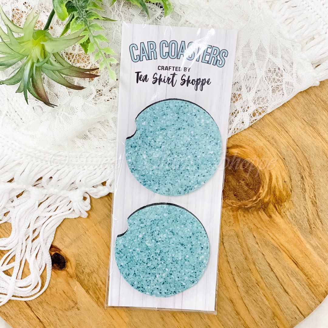 Blue Glitter Car Coasters - Etsy