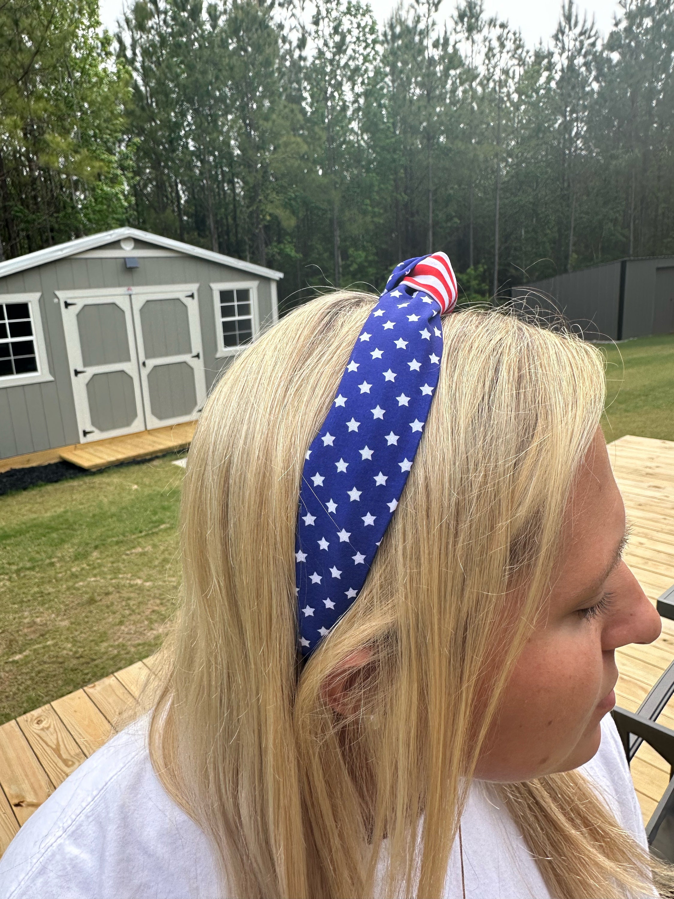 Knotted Headband Red White and Blue Head Band Patriotic 4th of July ...