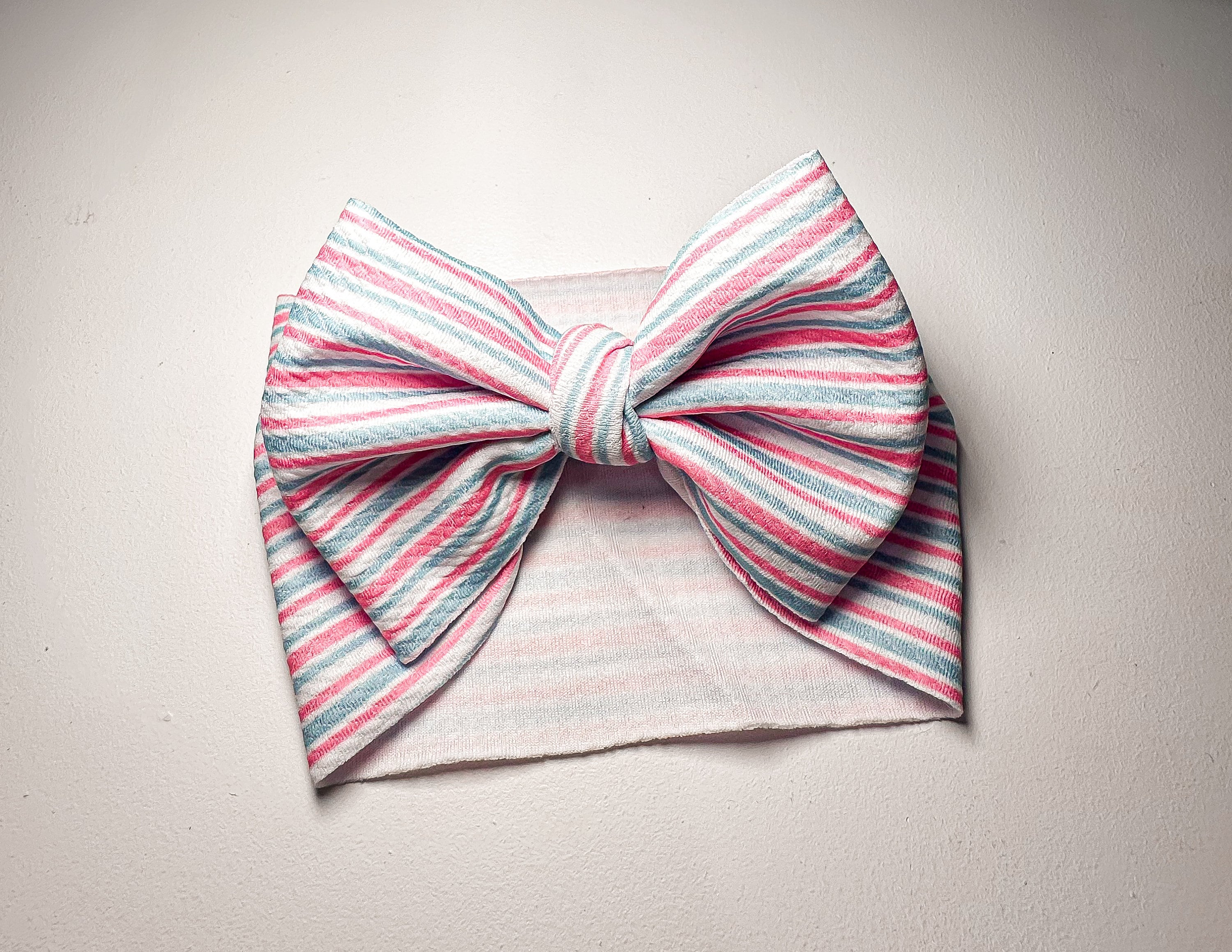 Newborn Hospital Stripe Bow for Newborn Pictures Headwrap for Baby ...