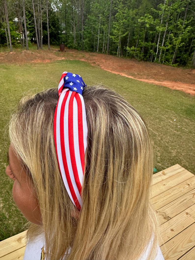 Knotted Headband Red White and Blue Head Band Patriotic 4th of July ...
