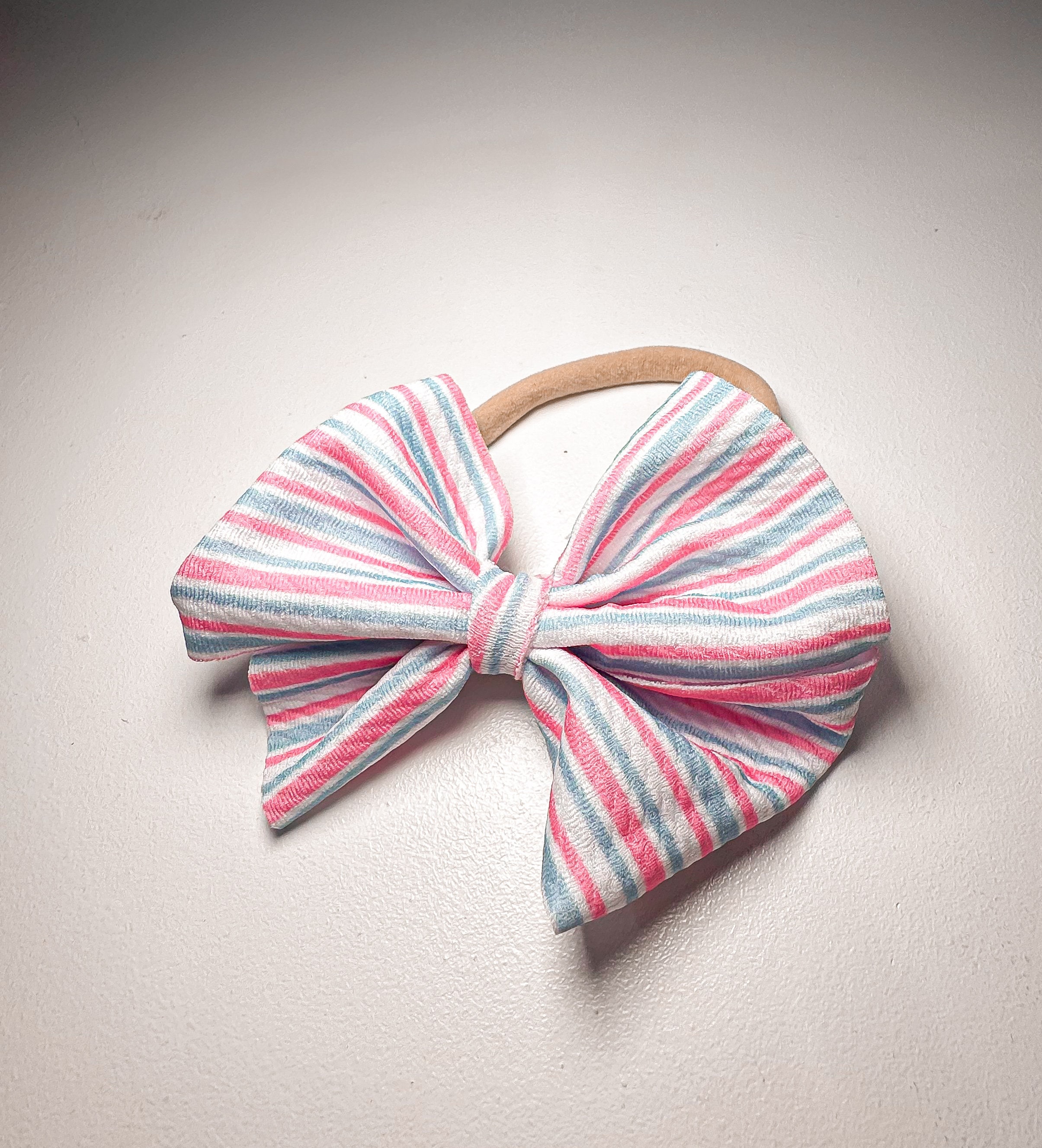 Newborn Hospital Stripe Bow for Newborn Pictures Headwrap for Baby ...