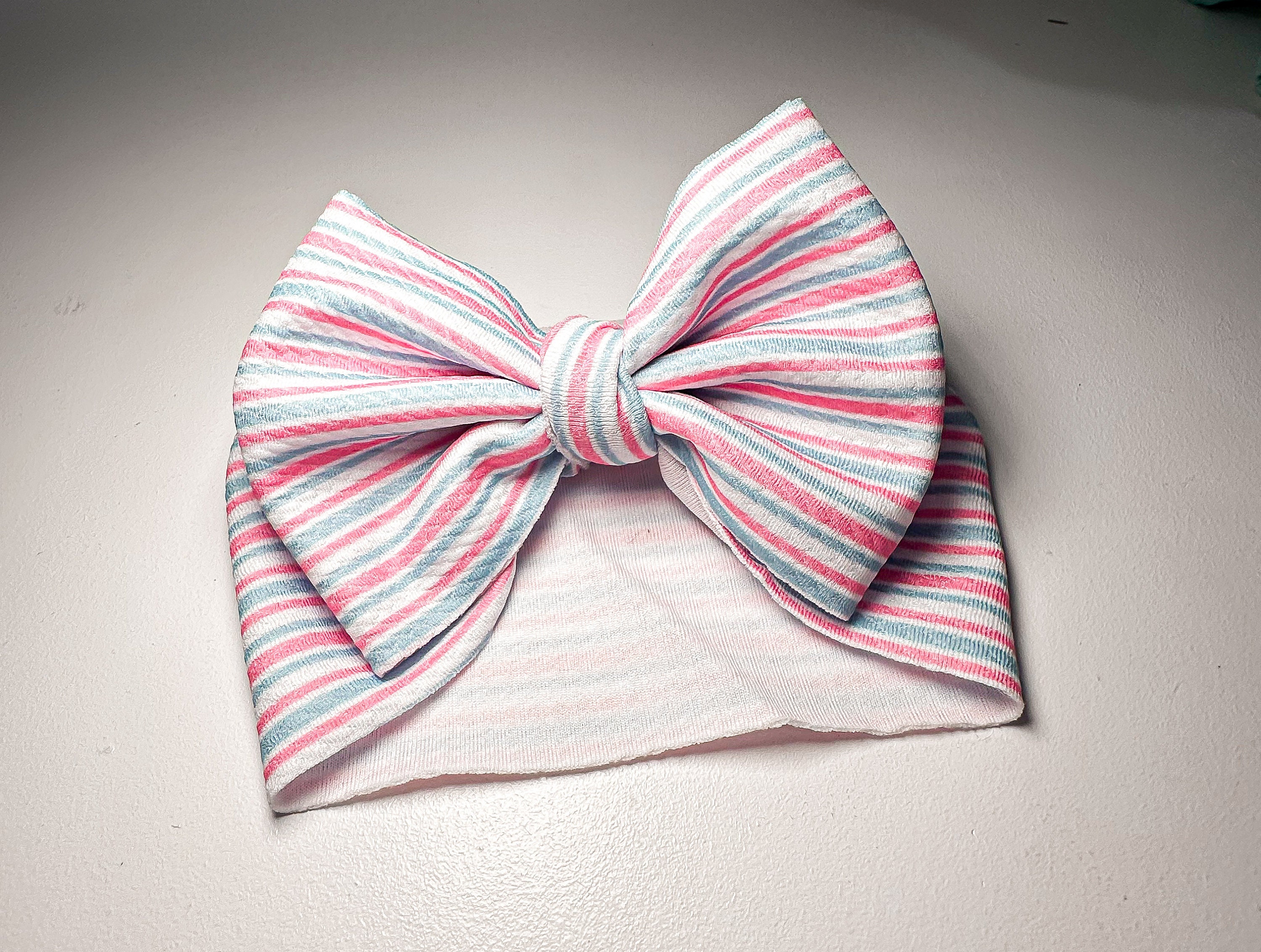 Newborn Hospital Stripe Bow for Newborn Pictures Headwrap for Baby ...