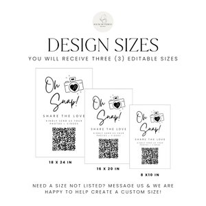 QR Code for Event Photo Sharing Sign Template, 8x10 16x20 18x24 Sizes ...