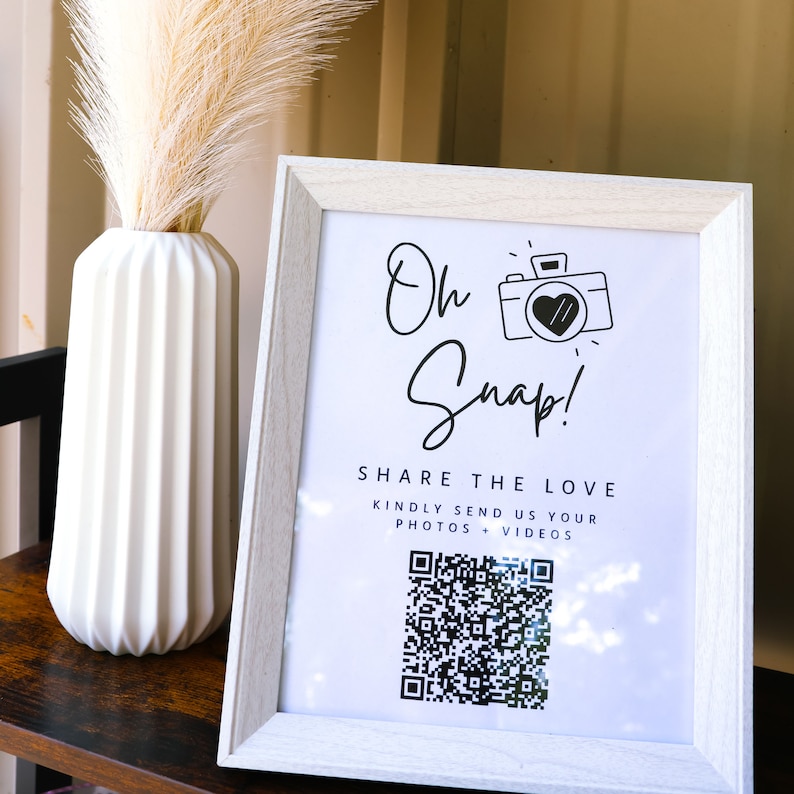 QR Code for Event Photo Sharing Sign Template, 8x10 16x20 18x24 Sizes ...