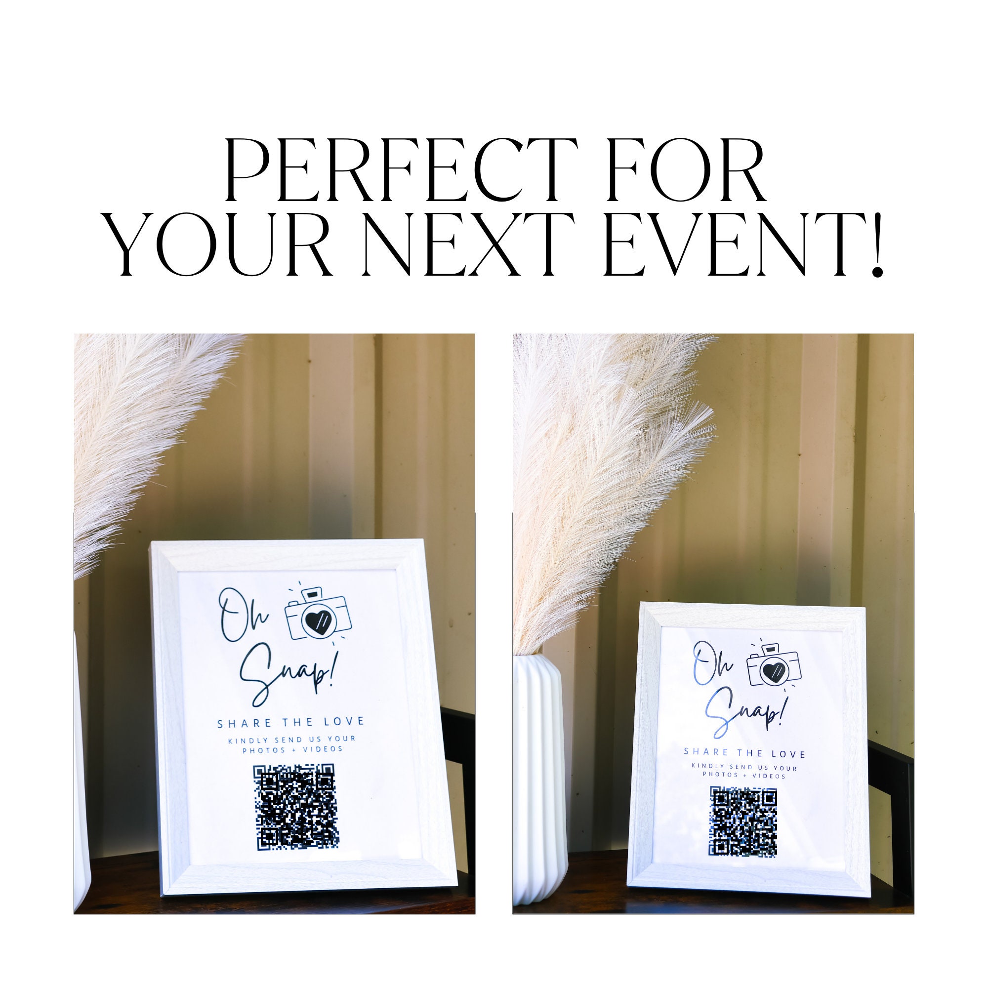 QR Code for Event Photo Sharing Sign Template, 8x10 16x20 18x24 Sizes ...