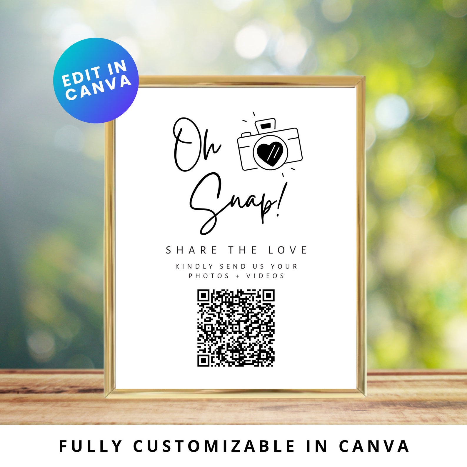 QR Code for Event Photo Sharing Sign Template, 8x10 16x20 18x24 Sizes ...